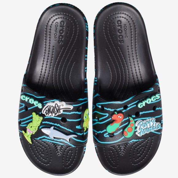 CROCS | Shoes | Crocs Party Animals Ron English Zebra Unisex Slides ...